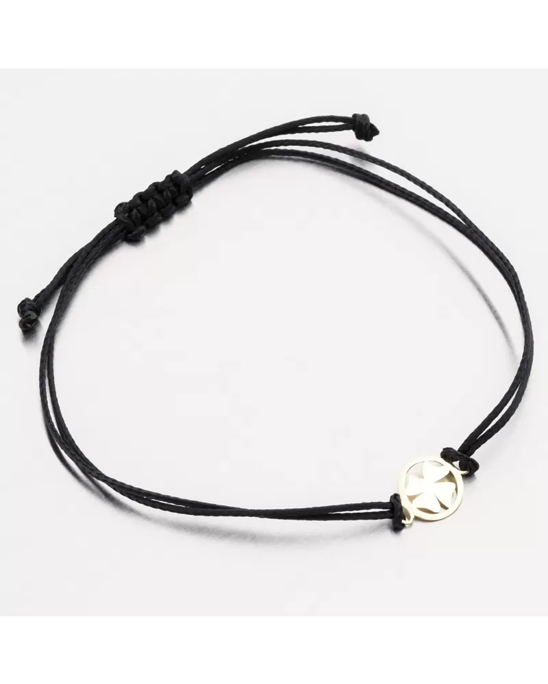 Black String Bracelet s príveskom LT14-010-ZL dĺžka 22 cm : Goldex.sk